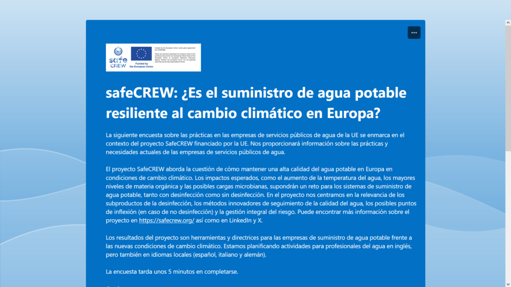Survey now available in Spanish – SafeCREW